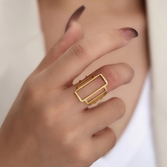 Saruda_Jewelry | Jewelry | New Stainless Steel Rectangle Geometric ...